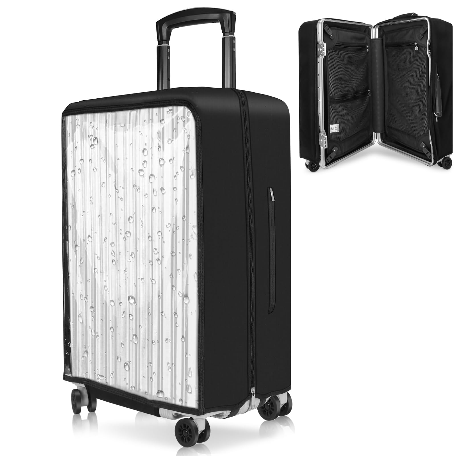 Yotako Upgraded Zippered Transparent PVC Suitcase Cover, No Disassembly ...