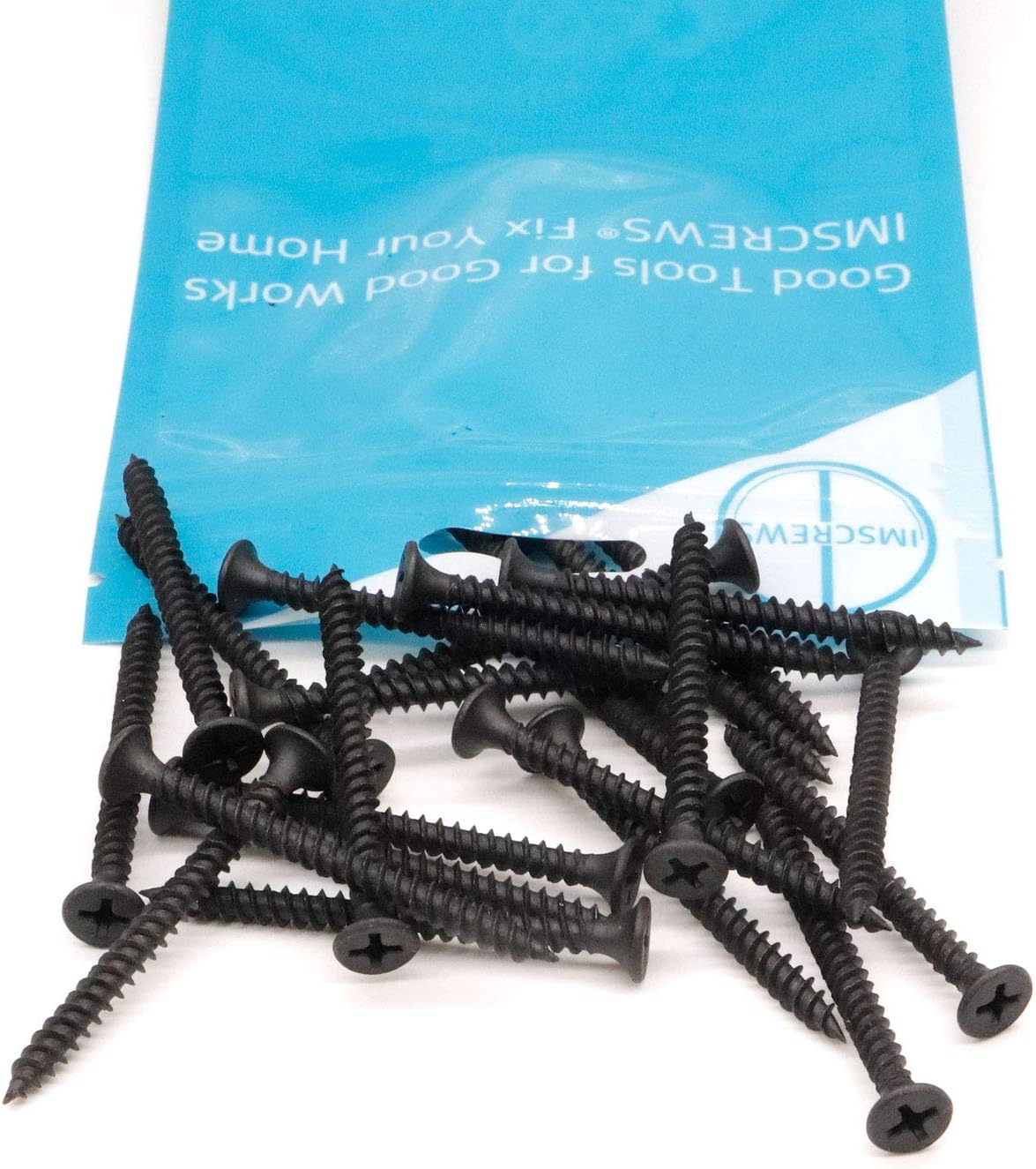 Carbon Steel 1022A Black Phosphate IMScrews 50pcs #8x1-1/2 Flat Head ...