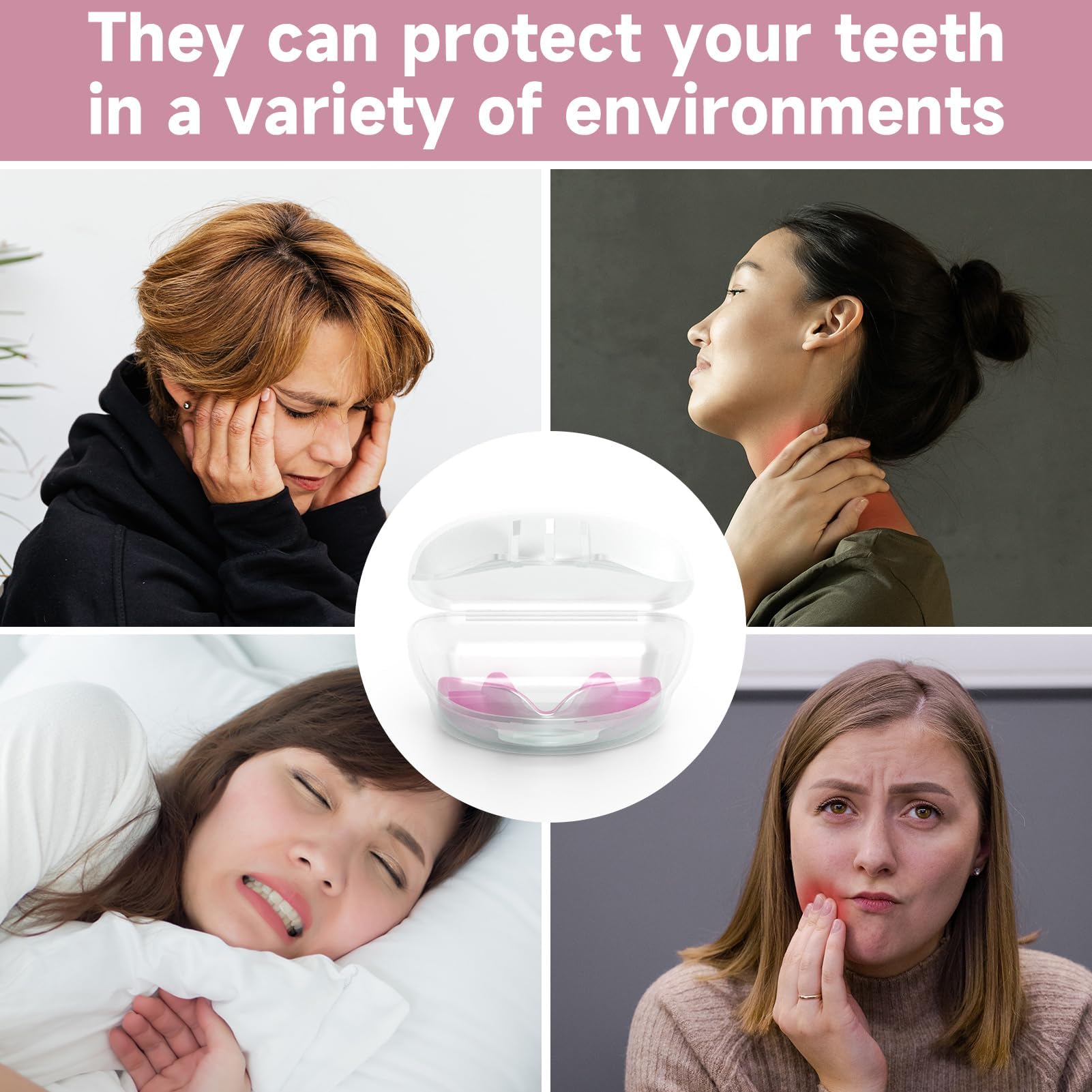 Mua 4 Pack Pink Night Guard for Women Teeth Grinding, Medium Size ...