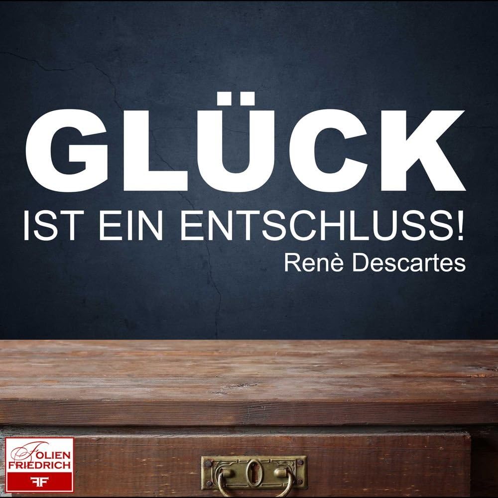 Wandtattoo W288 Glück ist ein Entschluss! - Wohnzimmer (28x12 cm ...