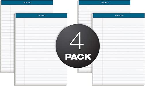 Amazon.com : TOPS Docket Writing Pads, 8-1/2" x 11-3/4", Narrow Rule ...