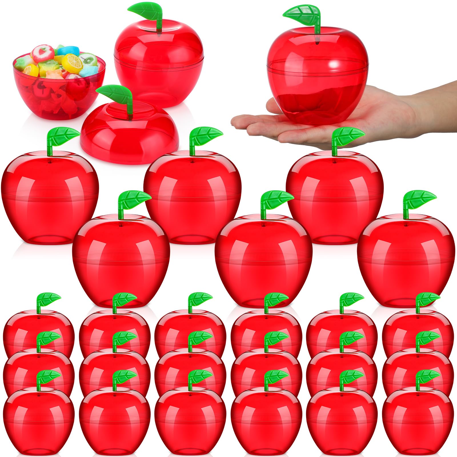 Tanlade Plastic Apple Container Teacher Appreciation Gifts Bulk Back to ...
