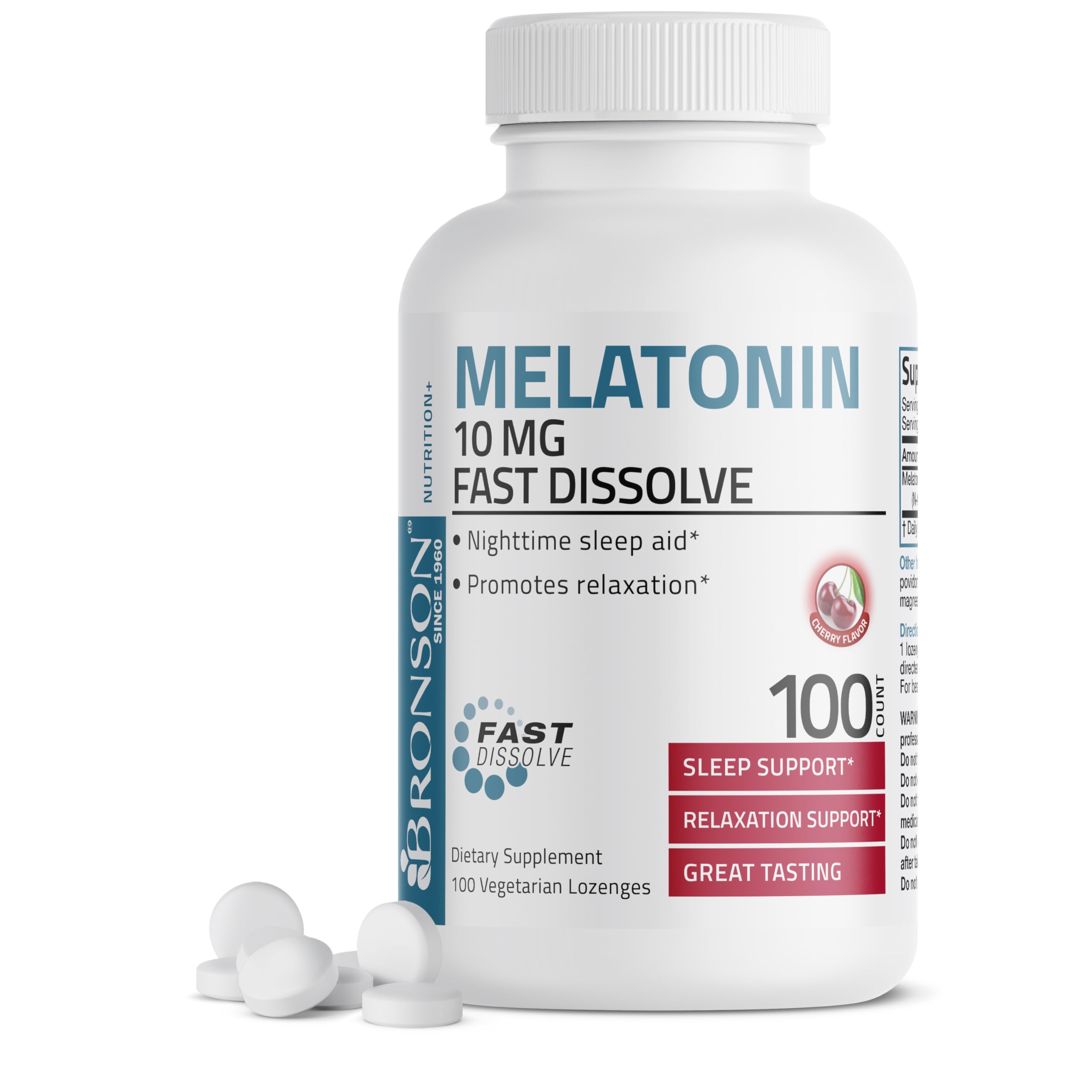 Mua Melatonin 10mg Fast Dissolve Cherry Flavored Tablets Vegetarian ...