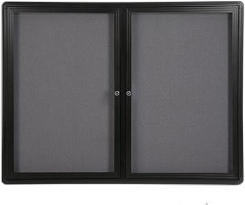 Amazon.com : 4' x 3' Enclosed Bulletin Board with 2 Swing-Open Locking Doors, 48" x 36" Gray ...
