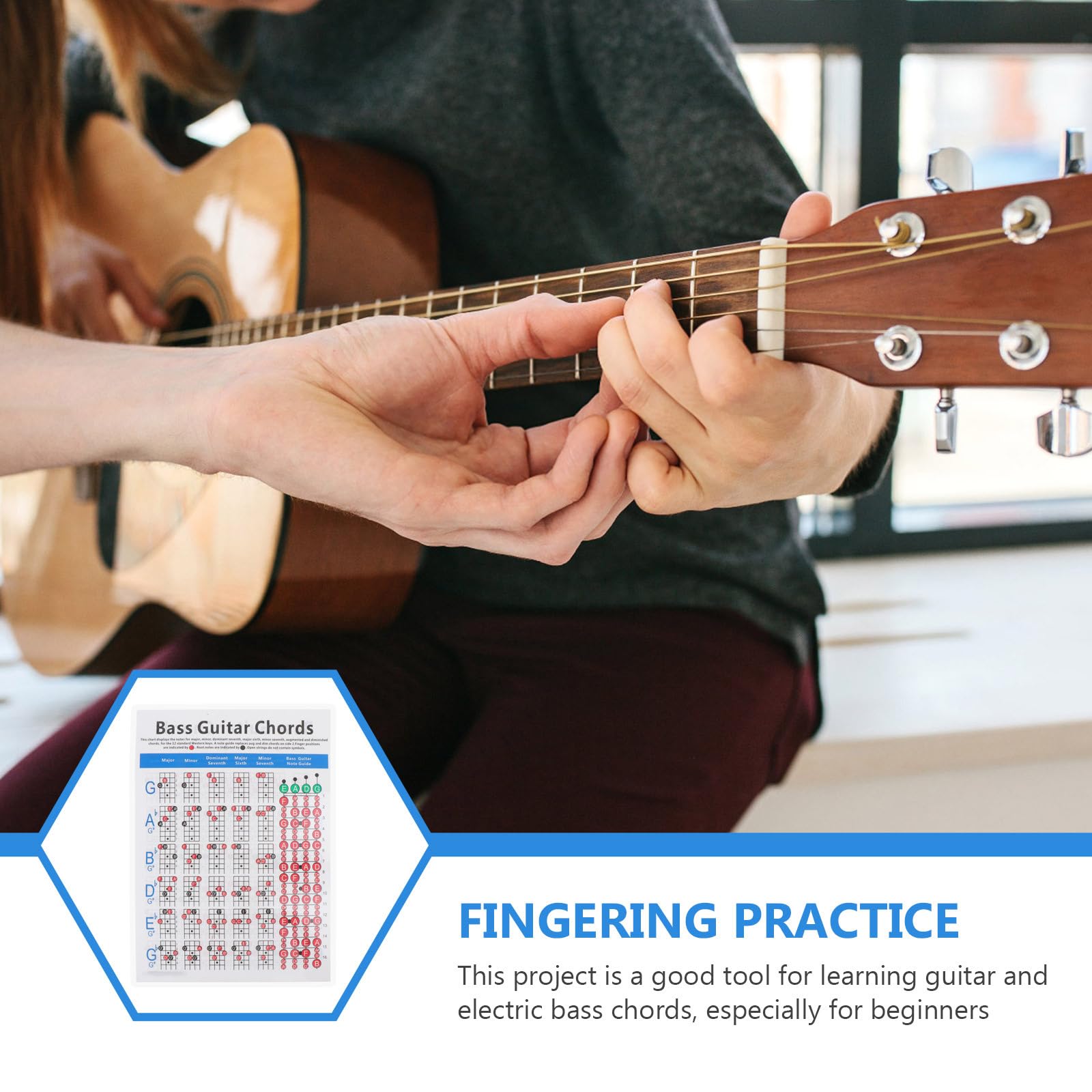 Mua Electric Bass Finger Guide Chart 4- String Guitar Chords Chart Bass ...