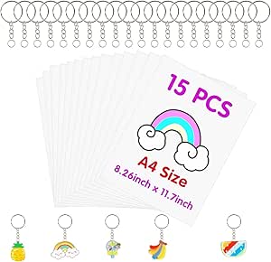 Amazon.com: 135PCS Shrink Plastic Sheet, Sheets Shrinky Dink Paper Kit with 15pcs Clear Heat ...