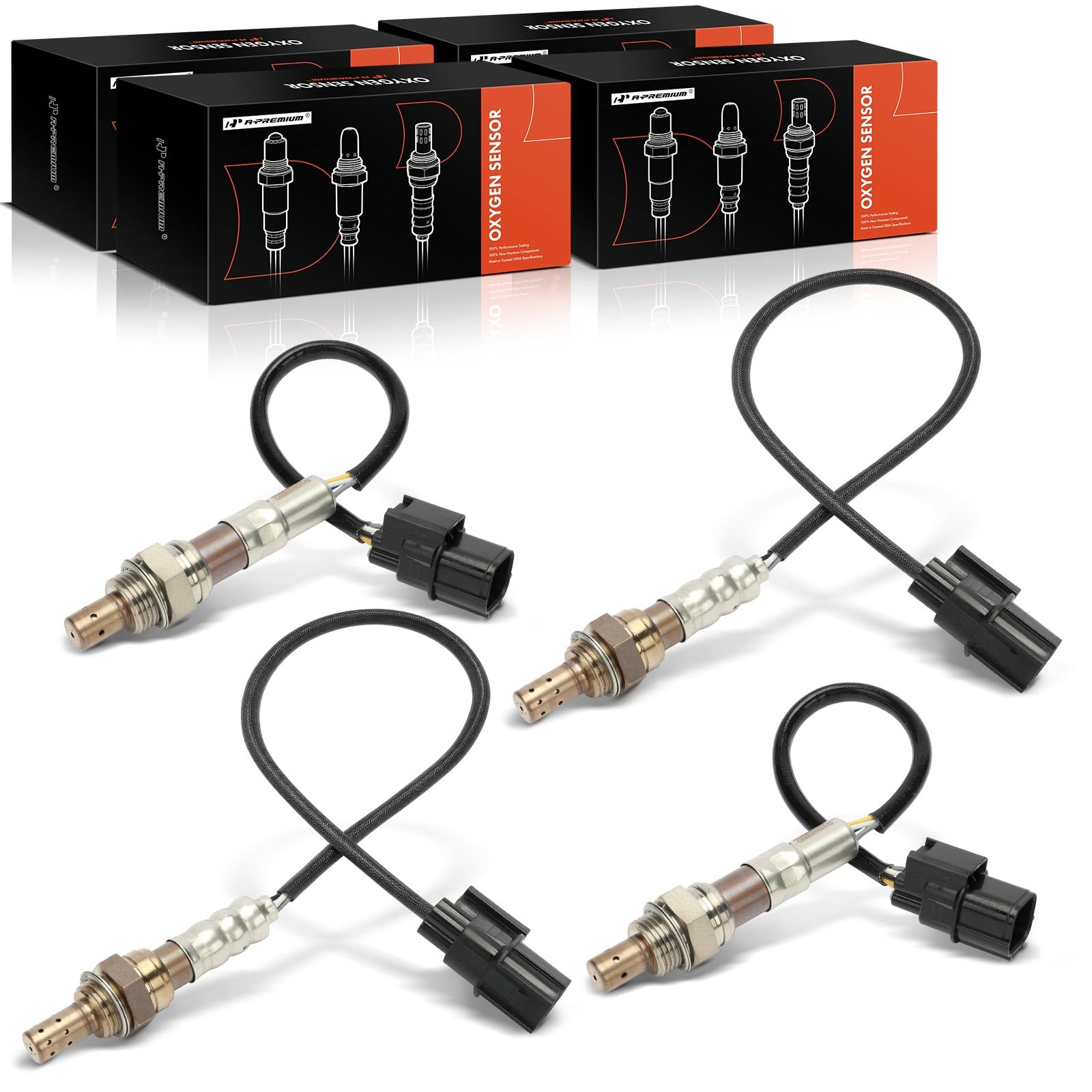 A-Premium 4-PC Set O2 Oxygen Sensor Compatible with Honda Accord 2010-2011, Pilot 2009-2013 ...