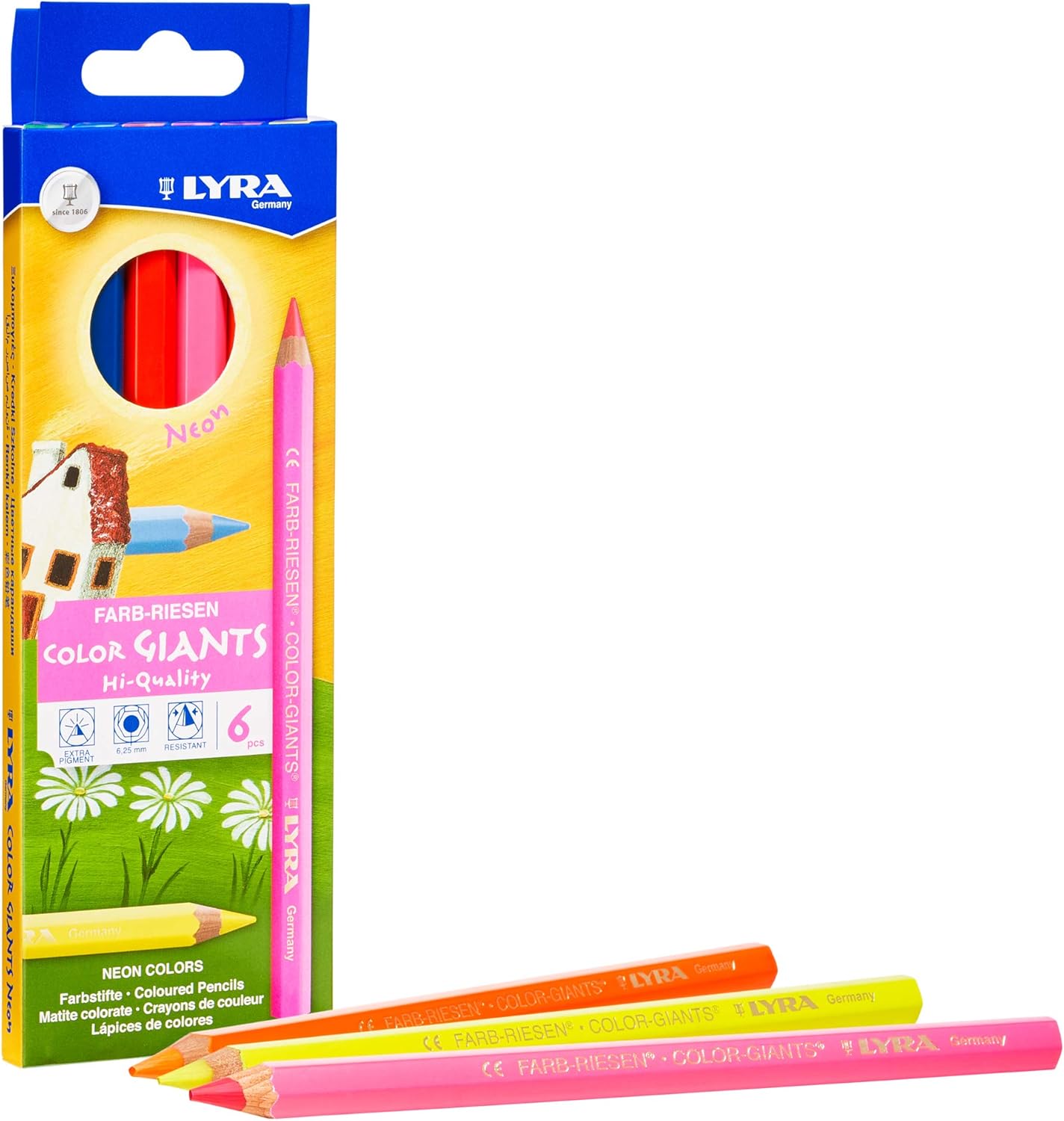 Amazon.com: Lyra Colored Pencils, Assorted Colors, 6 Count (L3941063 ...