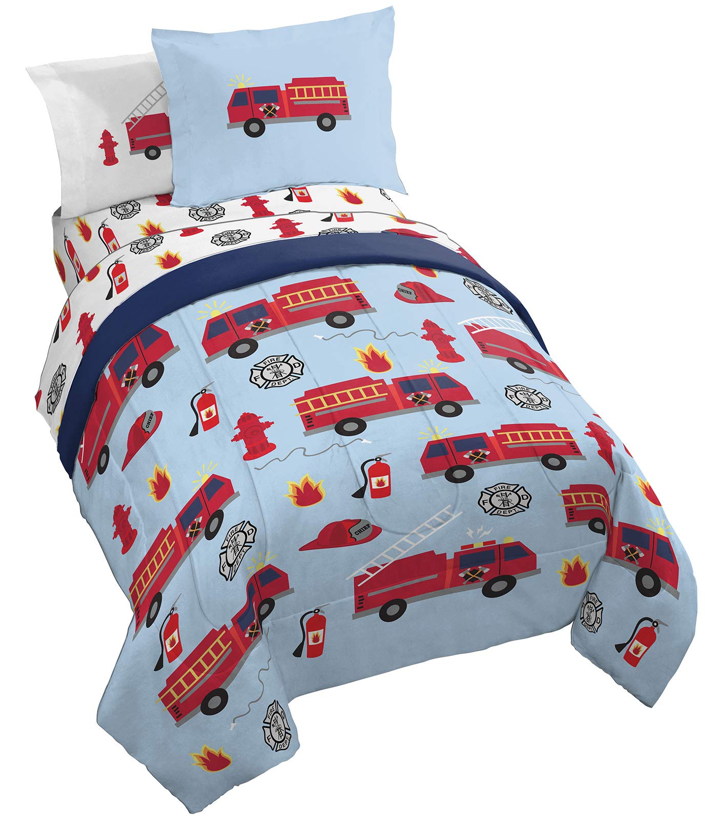 Jay Franco Trend Collector Go Fire Truck Go 5 Piece Twin Bed Set ...