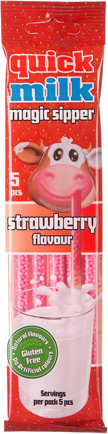 Quick Milk Magic Sippers - Milk Flavouring Straws (Strawberry): Amazon ...