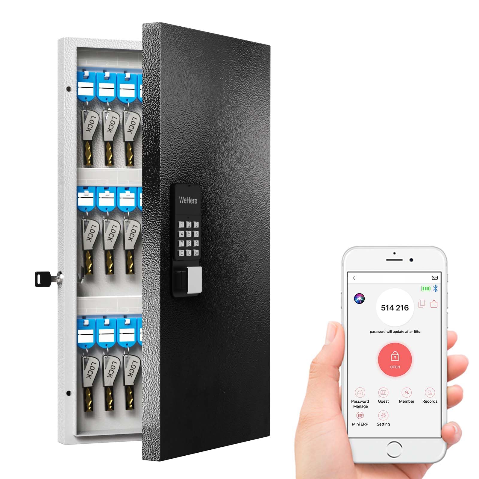 Mua DiDiHere 48 Key Lock Box Wall Mount, Smart Key Cabinet One Time ...