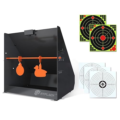 Atflbox Pellet Trap With 12''x12'' Splatter Bullseye Paper Targets and ...