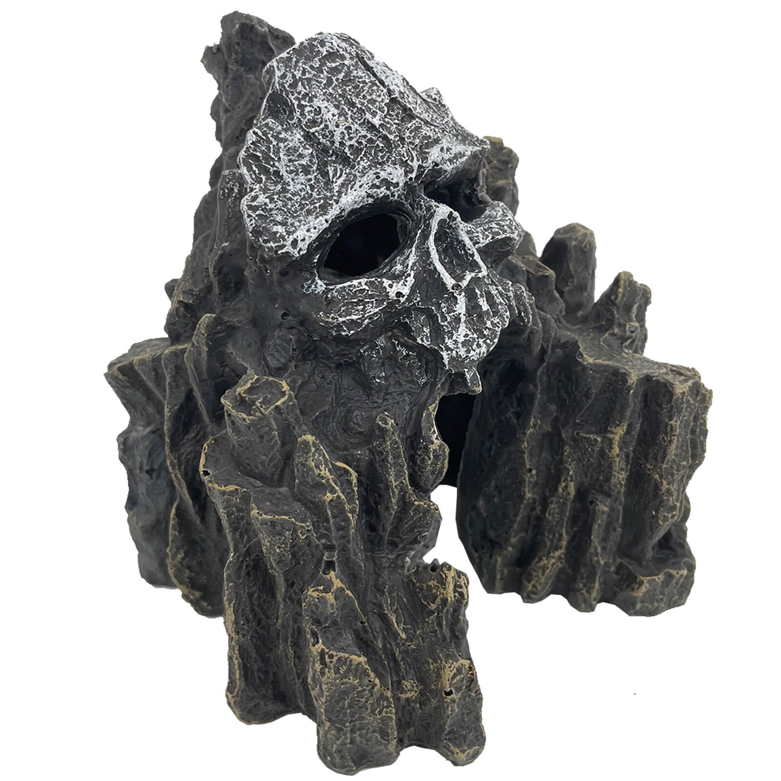 VMCN Aquarium Decoration for Fish Tank Skull Rock Aquarium Ornament ...