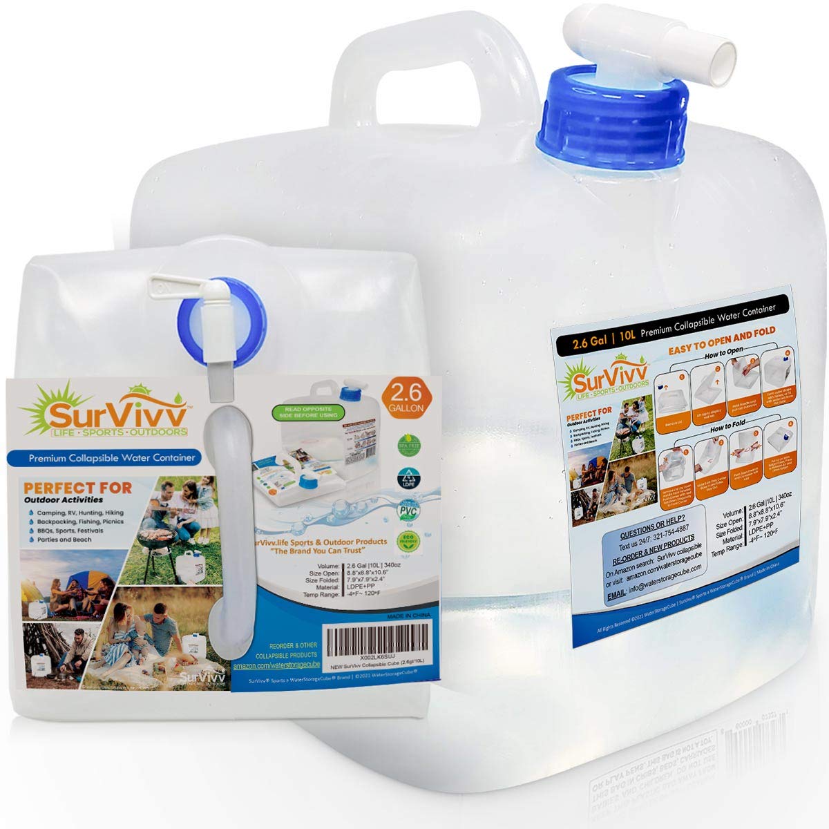 Mua SurVivv Collapsible Water Container with Spigot, BPA Free, Food ...