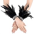 Amazon.com: COMNICO Feather Wrist Cuffs for Women, 1Pair Gothic Floral ...