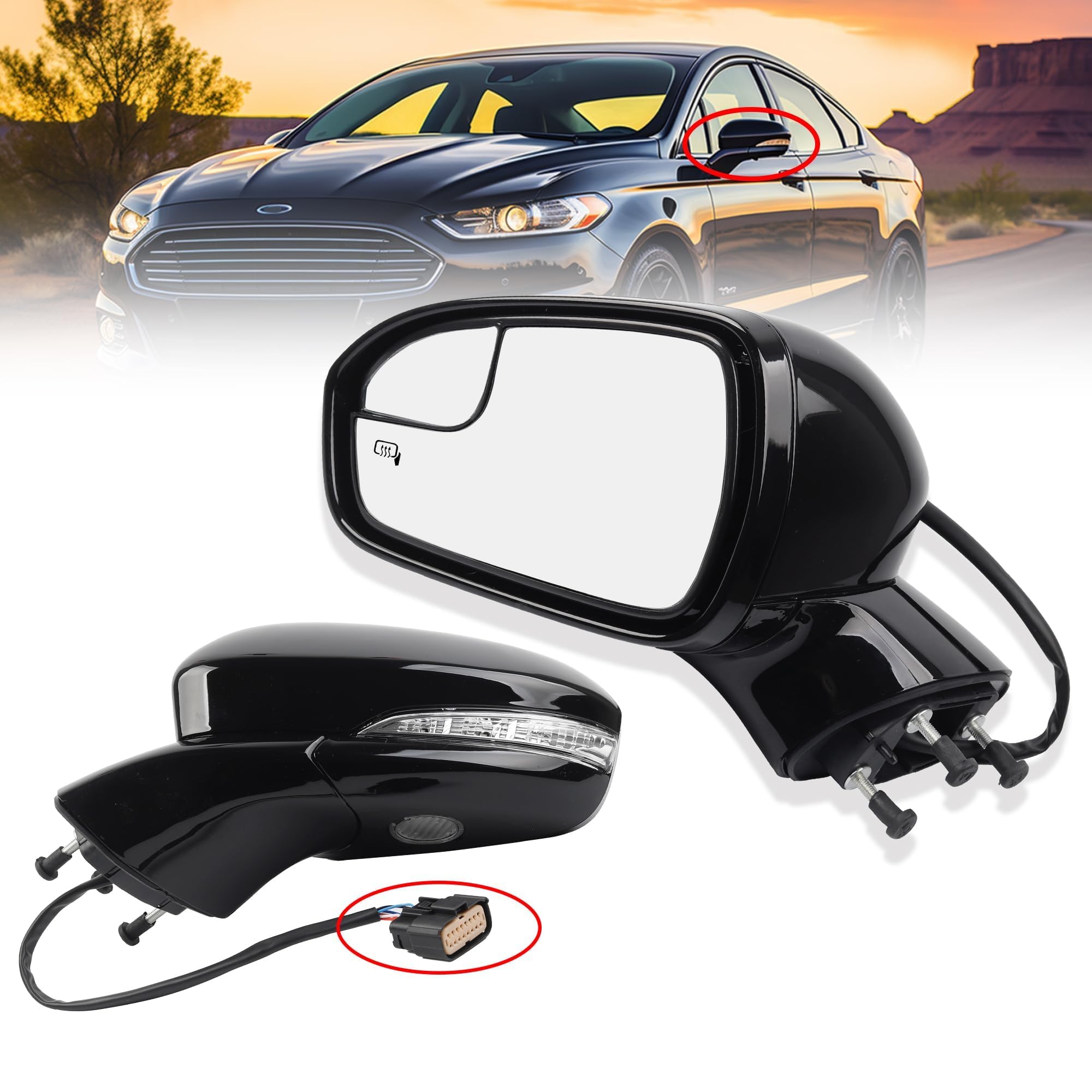 Dasbecan Left Driver Side Mirror Assembly Compatible with Ford Fusion ...