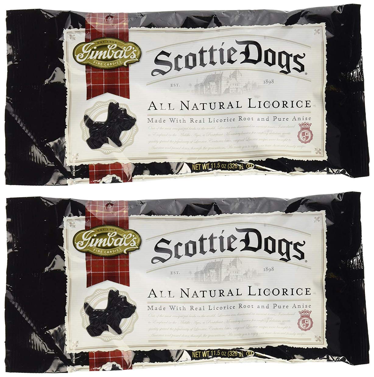 Amazon.com : Gimbal's Scottie Dogs Strawberry Licorice 6 oz - Pack of 2 ...