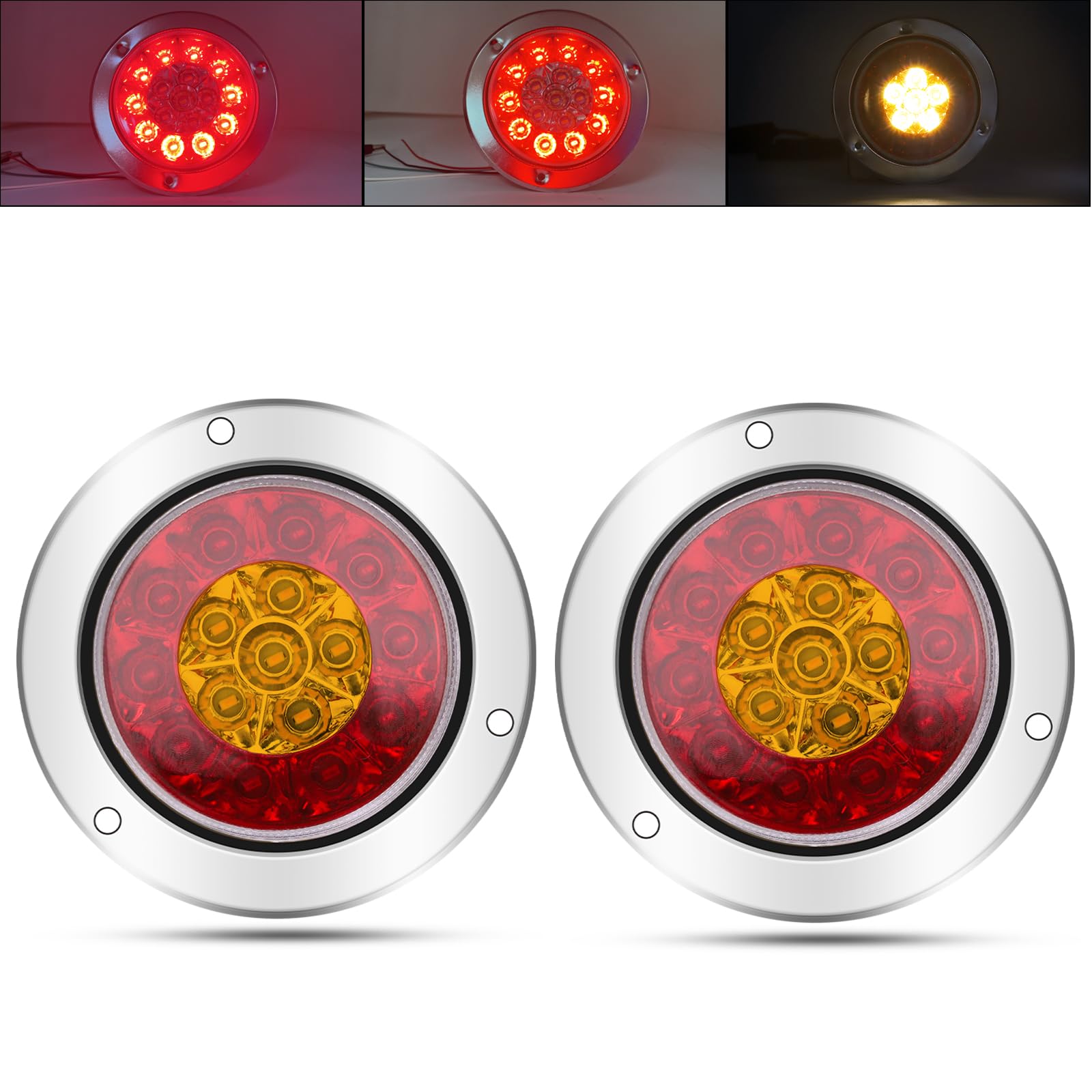 Mua Biqing 2PCS 4 Inch Round LED Trailer Tail Lights,Dual Colors ...