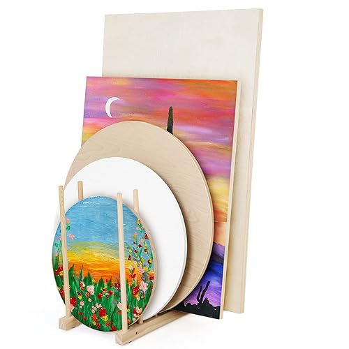 Falling in Art Small Wooden Art Storage Rack - Canvas Drying Stand for ...