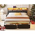 Amazon.com: IKIFLY California King Bed Frames with Dustproof Storage ...