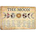 Aoevc Retro Tin Sign Metal Sign Moon Phases Meanings Witchery, Bar Home ...