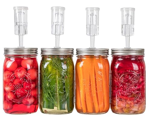 Jillmo Fermentation Lids for Wide Mouth Mason Jars, Stainless Steel ...