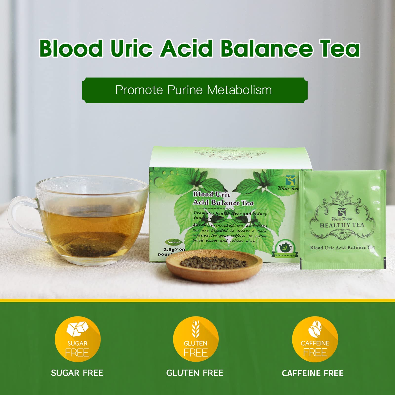 Mua Wins Town Blood Uric Acid Balance Tea, Support Kidney Cleansing and ...