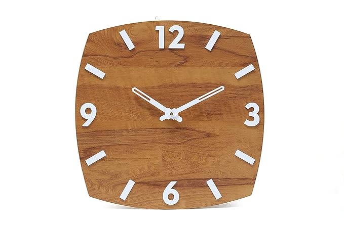 Buy Dev Wooden vinly Square MDF Wall Clock, Square Shaped, Home Fancy ...