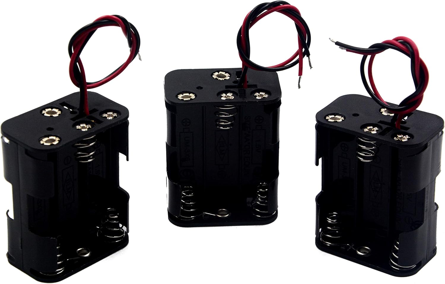 LAMPVPATH (Pack of 3) 6 AA Battery Holder, 9v AA Battery Holder, 6 AA ...