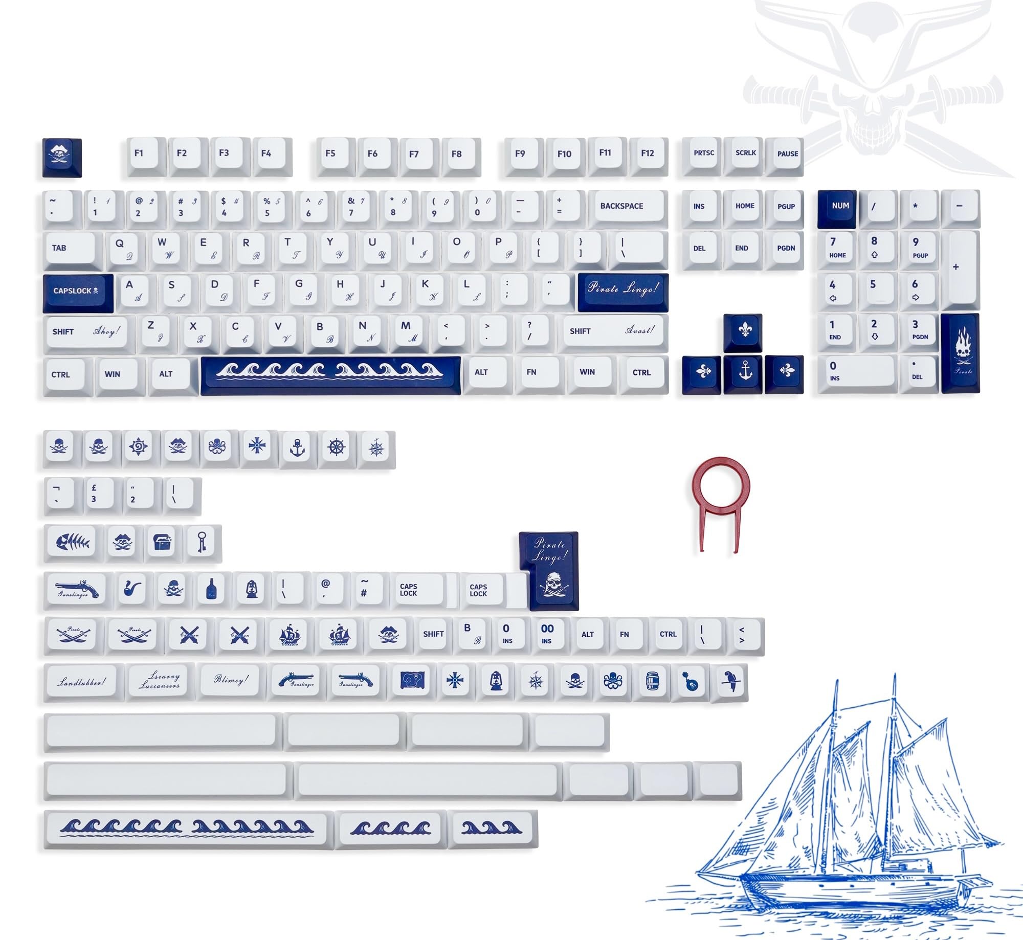 Mua Womier Japanese keycaps,White/Blue Double Shot PBT keycaps, Cherry ...