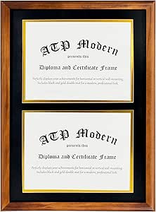 Amazon.com - Walnut Double Diploma Frame - Degree Frame For Bachelors ...