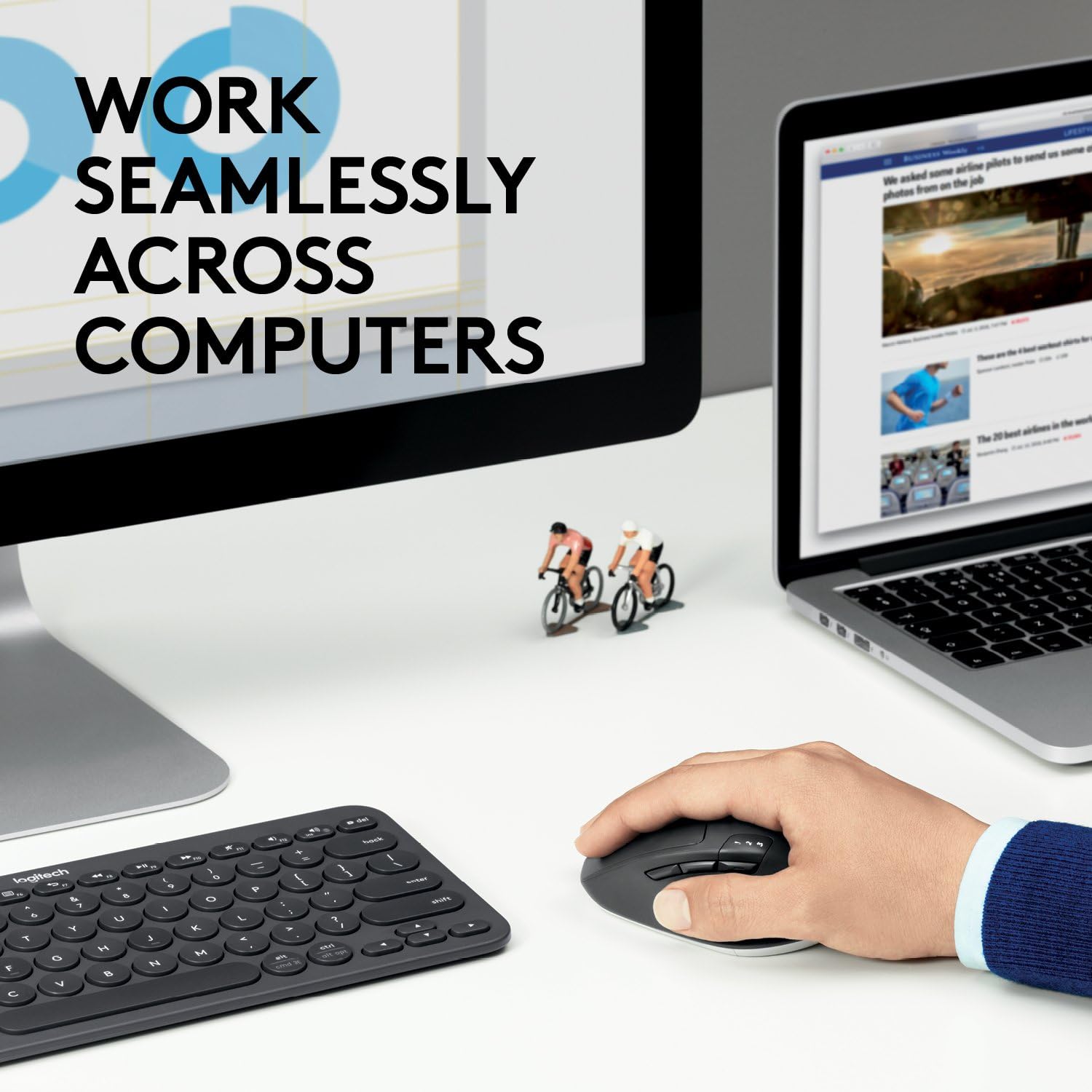 Logitech M720 Triathlon Wireless Mouse, Bluetooth, USB Mouse for ...