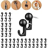 Amazon.com: 50 PCS Push Pin Hooks, Plastic Heads Cork Board Hooks ...