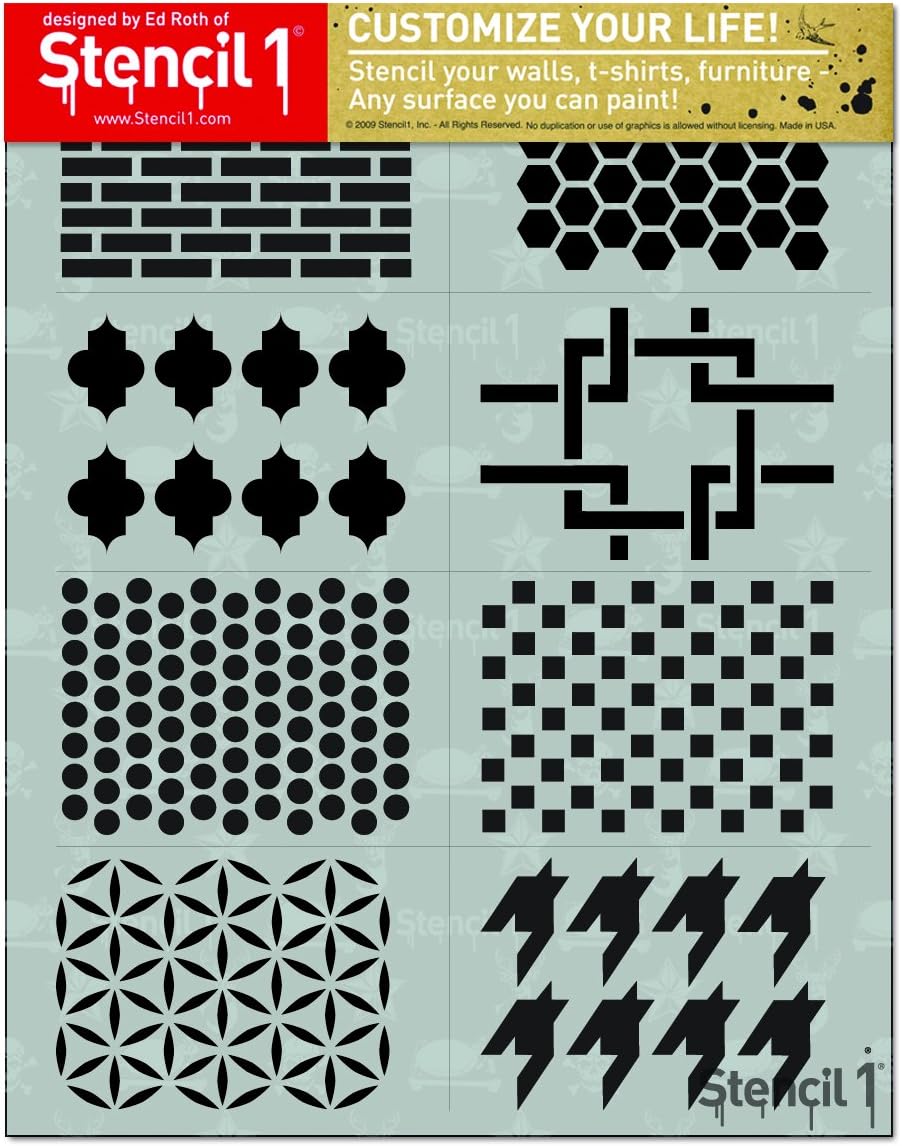 Amazon.com: Stencil1 Patterns 8-Pack Stencil Set