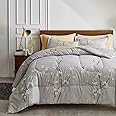 Amazon.com: Gray Comforter Sheet Set Bed in a Bag 7 Pieces Queen Size ...