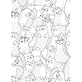 GLOW4U Cute Cat Peel and Stick Wallpaper Balck White Cartoon Aniaml ...