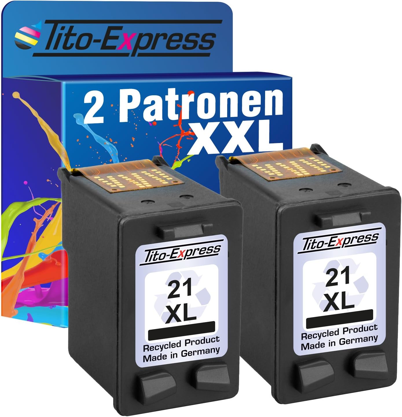 Tito-Express PlatinumSeries 2x Printer Cartridge for HP-21 XL Black ...