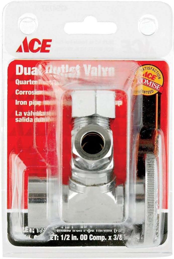 ACE PLUMB PAK ACE2909VLF VALVE 3-WAY 1/2" X 1/2" X 3/8" LF - Household ...