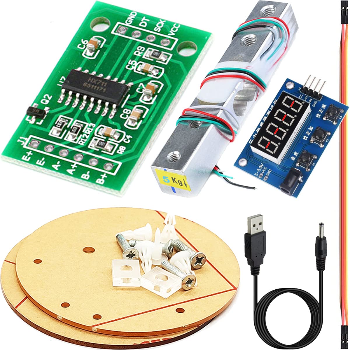 Mua HX711 Weight Sensor ADC Module Kit + Digital Load Cell 5KG for ...