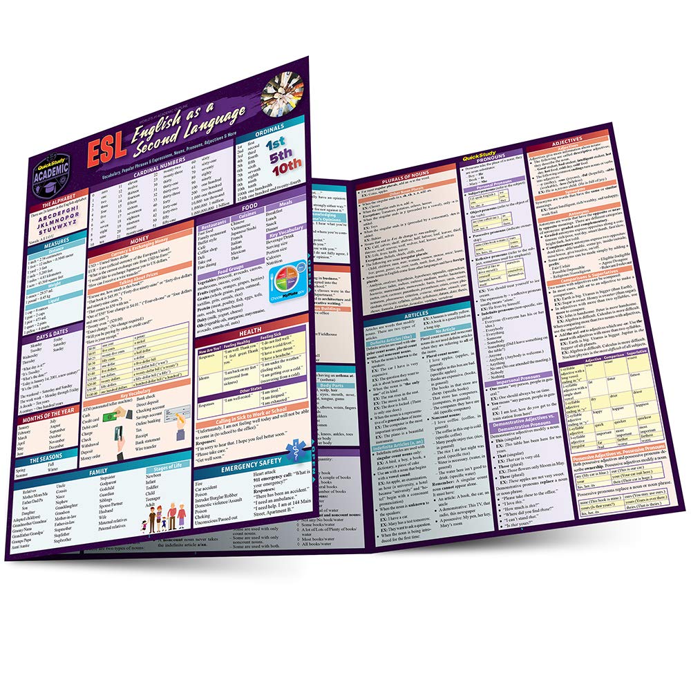 Mua ESL - English as a Second Language: a QuickStudy Laminated ...