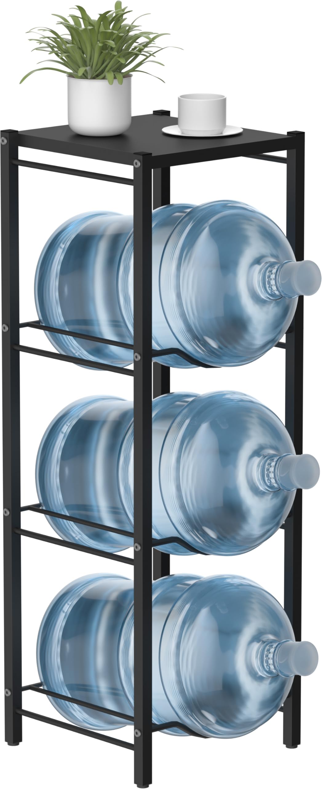 mocomax 5 Gallon Water Jug Rack, 4 Tier Detachable Water Bottle Holder ...