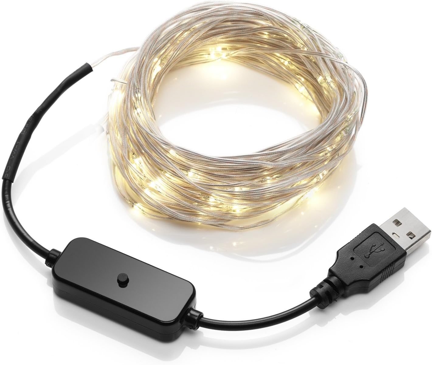 Auraglow Luces Navideñas 5m USB Cable Invisible para Interiores ...
