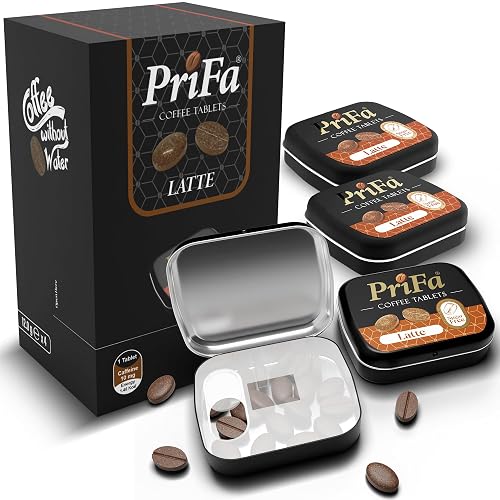 PriFa Coffee Tablets, Latte Pocket Coffee - Unsweetened Real Coffee ...