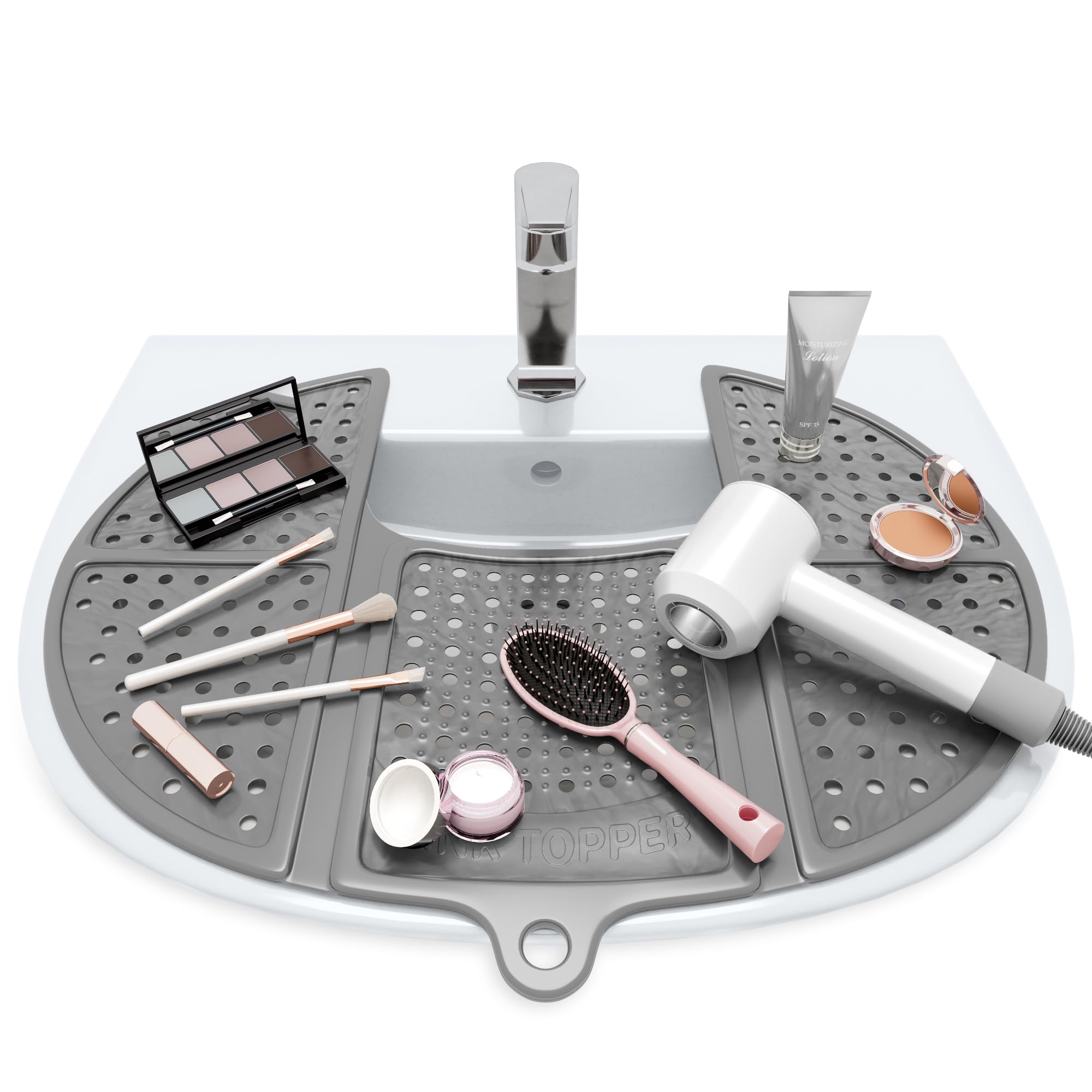 Sink Topper Foldable Sink Cover | Silicone Beauty Makeup Brush Cleaning ...