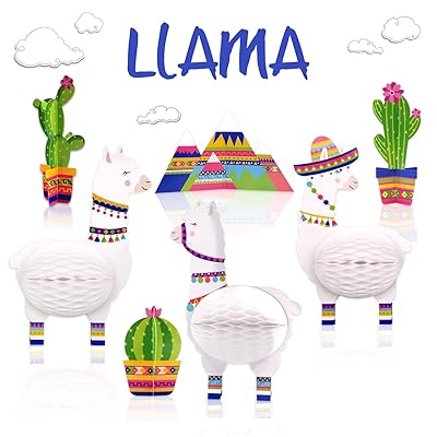 Buy 7PCS Llama Cactus Centerpieces Party Supplies, Llama Themed ...
