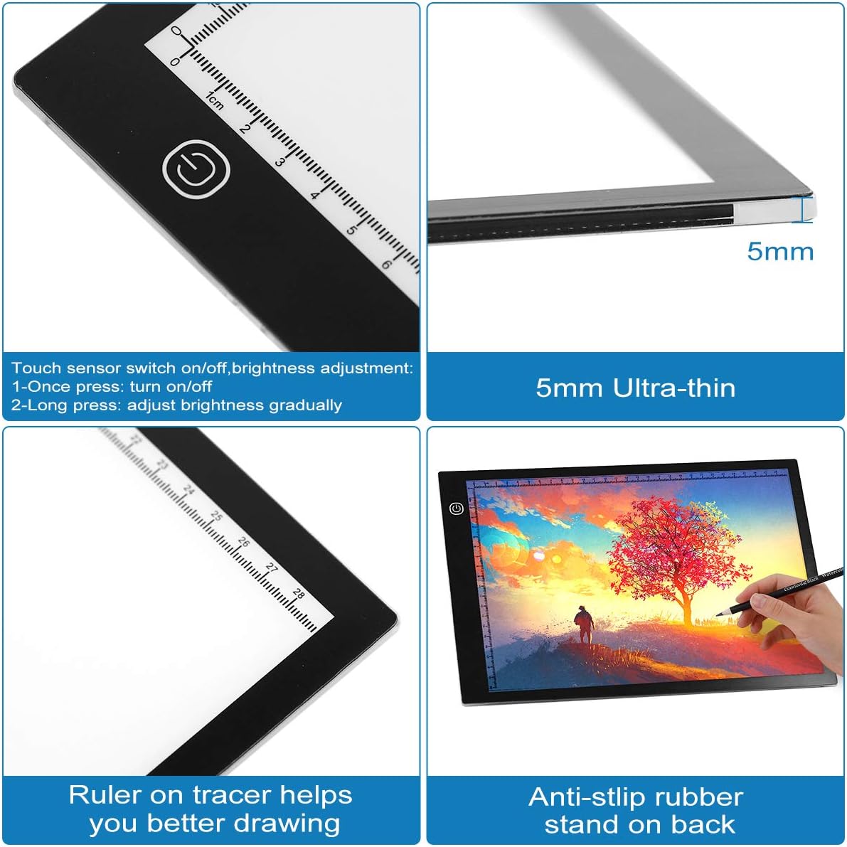 A4 Led Light Painting Pads,Portable LED Tracing Light Board,DIY ...