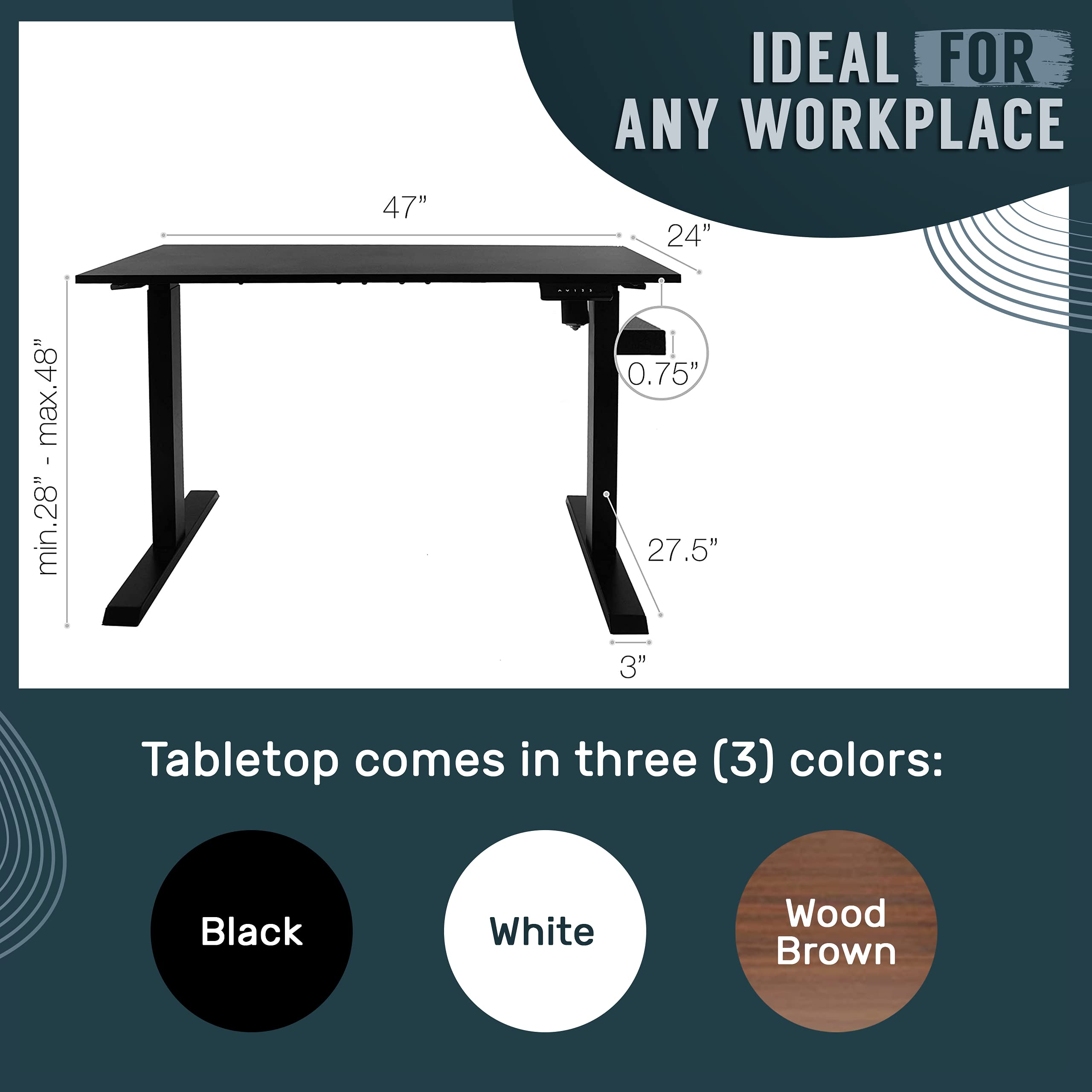 Mua TechOrbits 47 Inch Electric Standing Desk Frame with Tabletop ...
