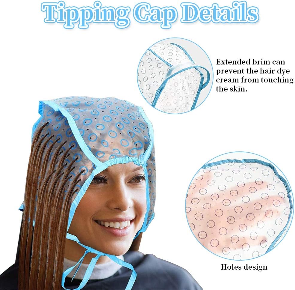 Disposable Tipping Cap, 2 Pieces Salon Hair Coloring Highlighting Cap ...