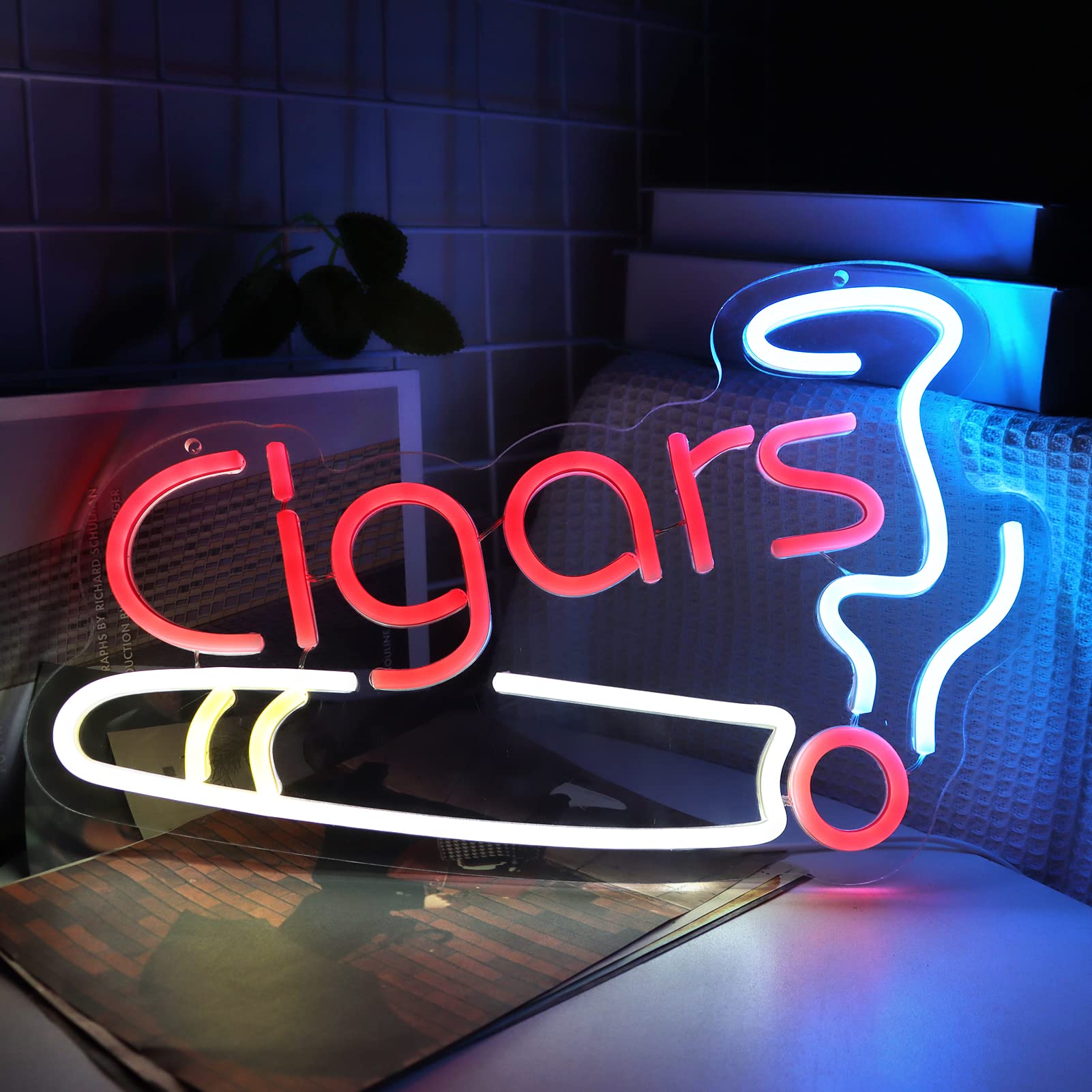 VINRAY Cigar Shop Neon Sign for Home Bar Cigar Lounge Decor,Man Cave ...