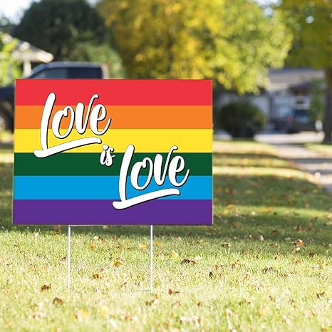 Amazon.com : Vispronet Love is Love Yard Sign – 23in x 17in Weather ...
